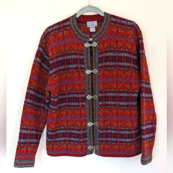 Carroll Reed | Sweaters | Carroll Reed 0 Wool Fair Isle Silver Ornate ...